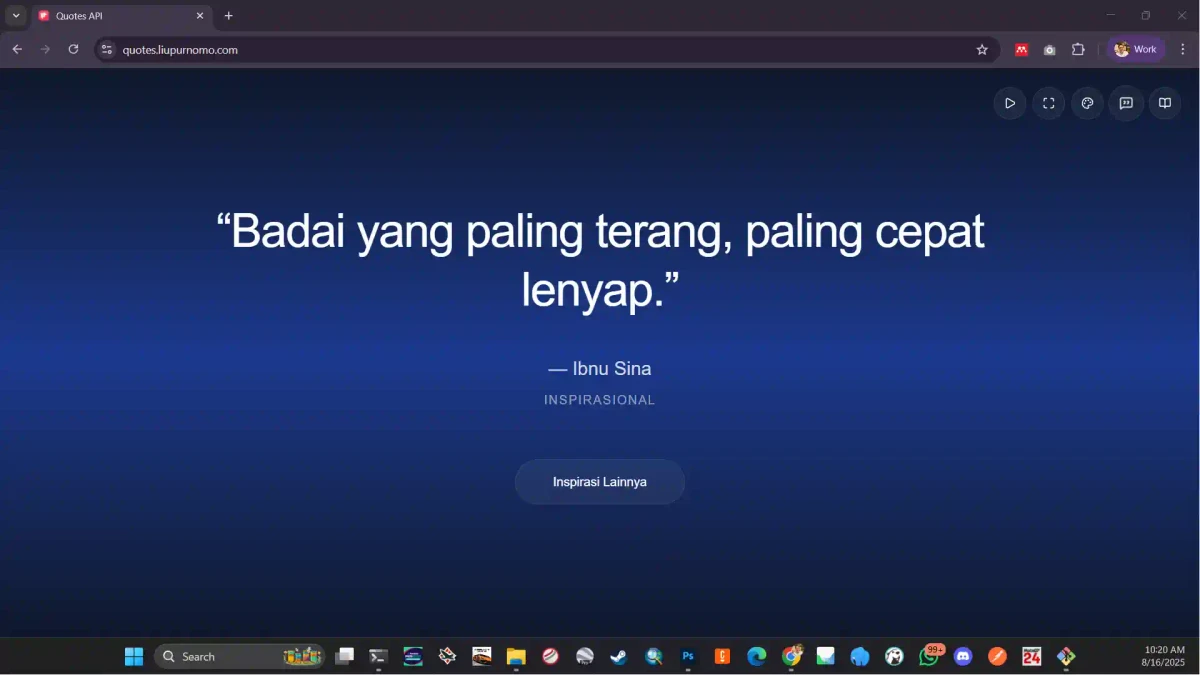 API Quotes Indonesia Gratis untuk Developer | Liu Purnomo